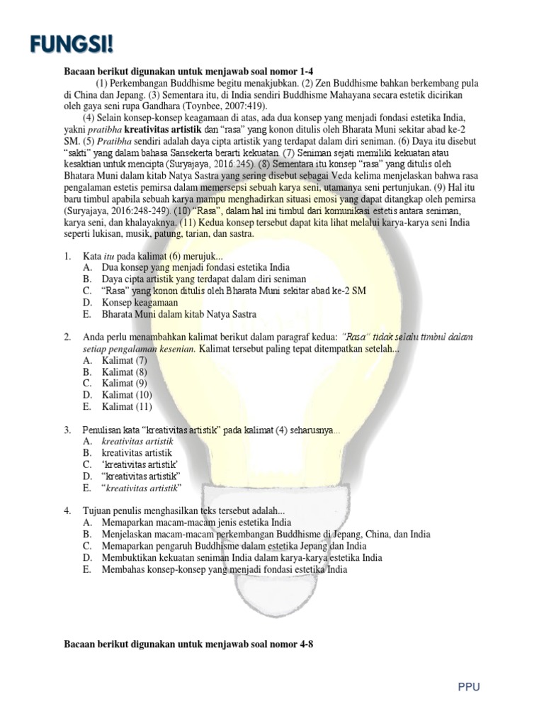 Fungsi - PPU - Soal TO 1 | PDF