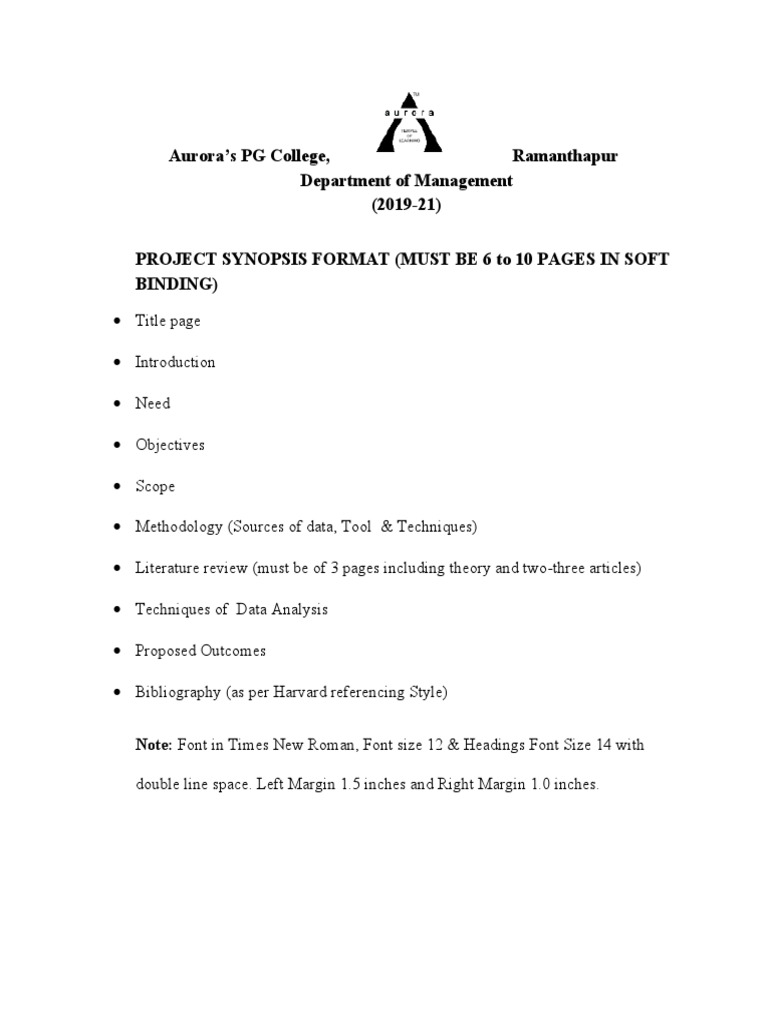 Aurora's PG College, Ramanthapur Department of Management (2019-21 ...