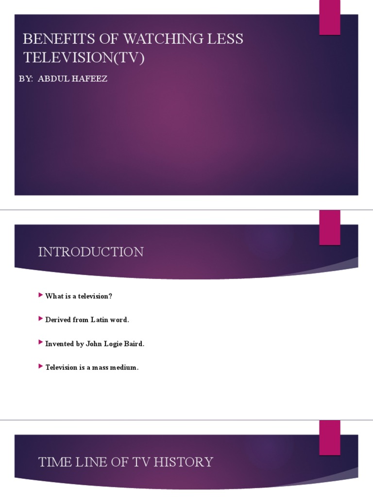 The Benefits of Watching Less TV | PDF