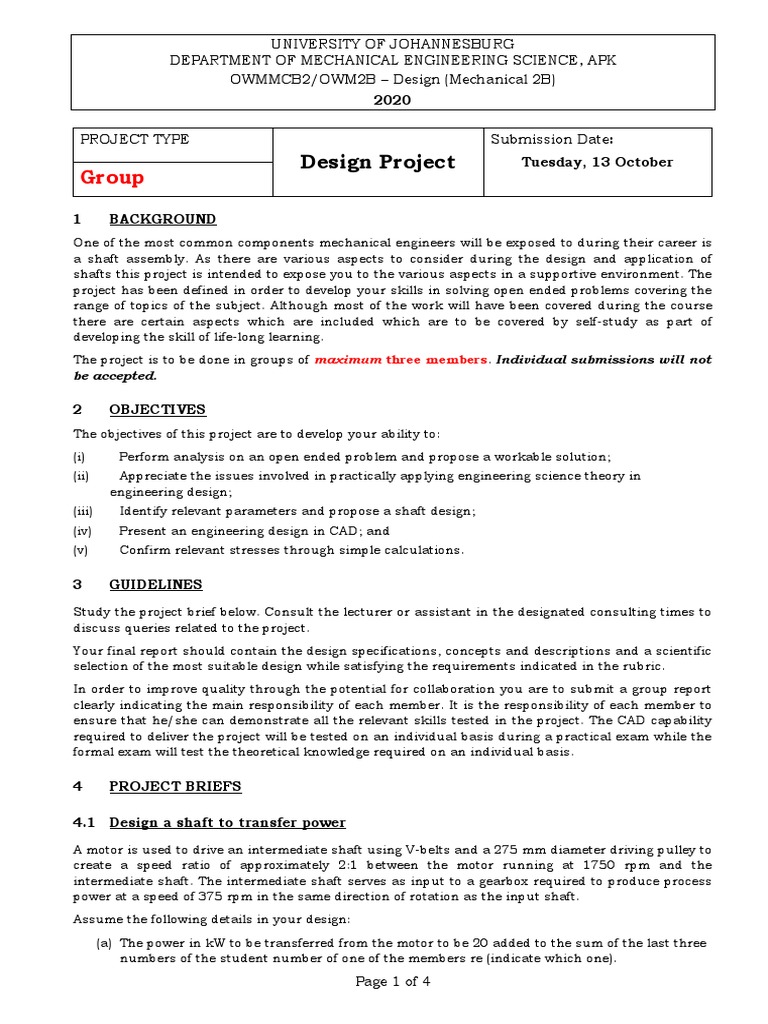 Shaft Design for Octo Mobile Project | PDF | Belt (Mechanical ...