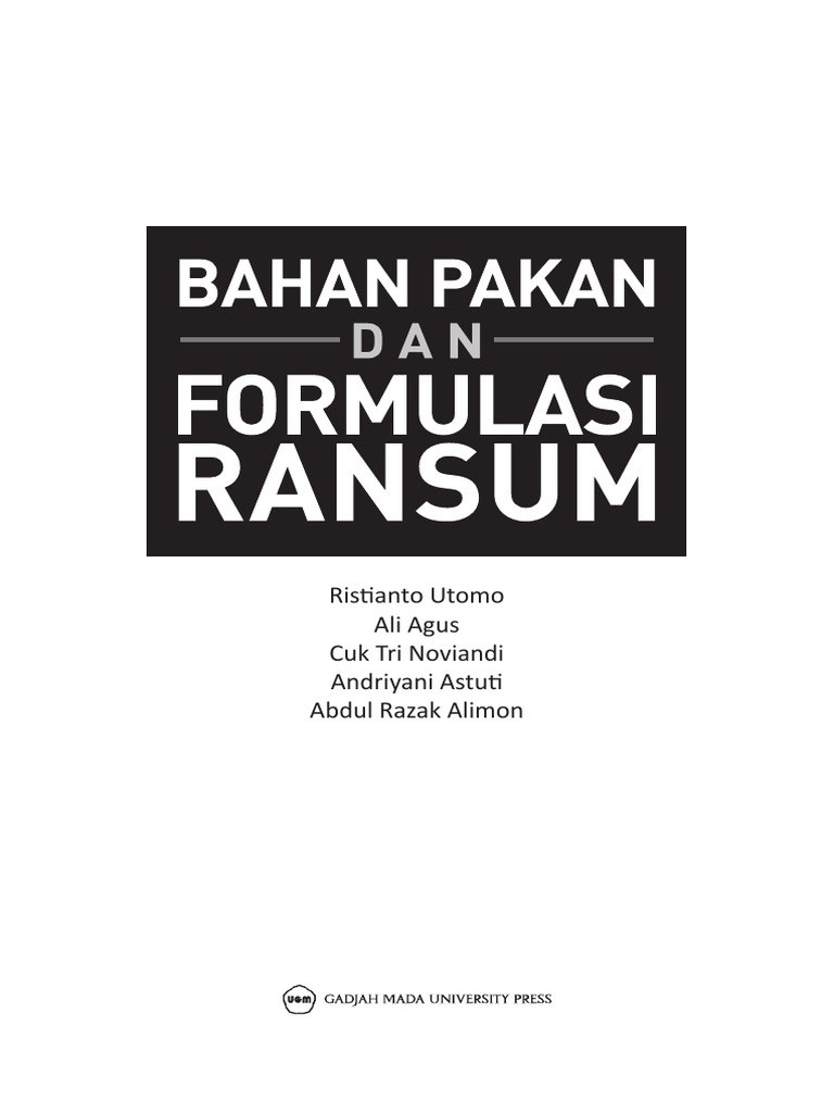 Bahan Pakan Dan Formulasi Ransum | PDF