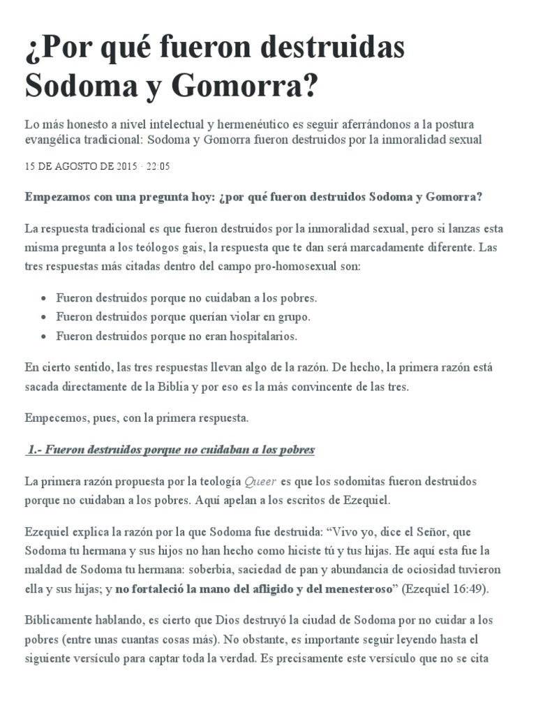 Por Qué Fueron Destruidas Sodoma y Gomorra | PDF | Sodoma y Gomorra ...