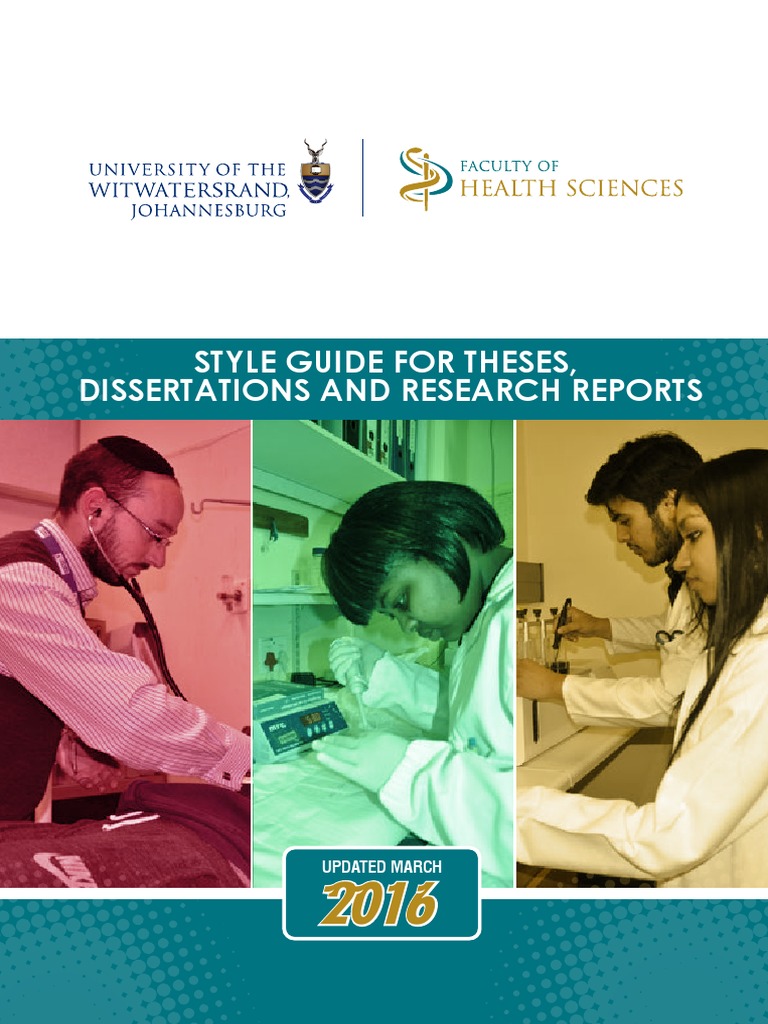 FACULTY OF HEALTH SCIENCES STYLE GUIDE FOR THESES-DISSERTATIONS-AND ...