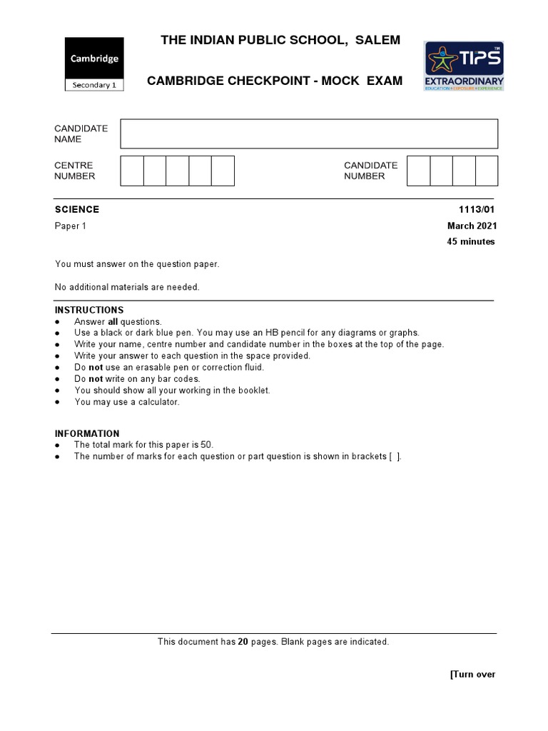 g8 Science Paper 1 Mock | PDF | Volcano | Lava