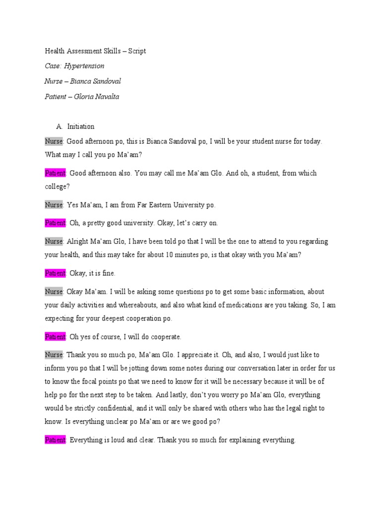 Script For HA | Download Free PDF | Medicine | Clinical Medicine