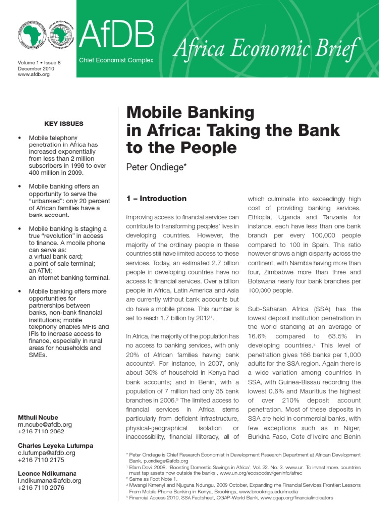 Mobile Banking in Africa - Taking The Bank To The People | PDF ...
