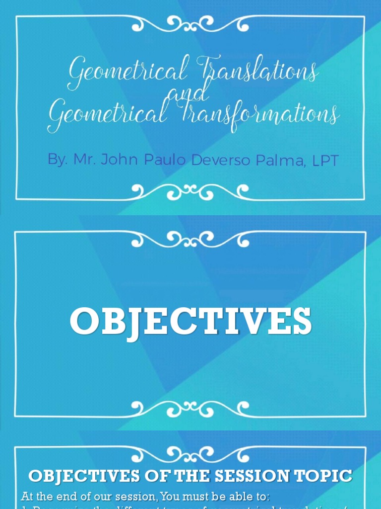 Geometric Transformations in Real Life | PDF | Geometry | Mathematical ...