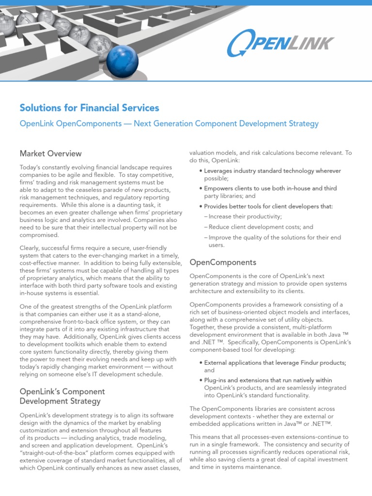 OpenComponents Findur FactSheet | PDF | Eclipse (Software) | Integrated ...