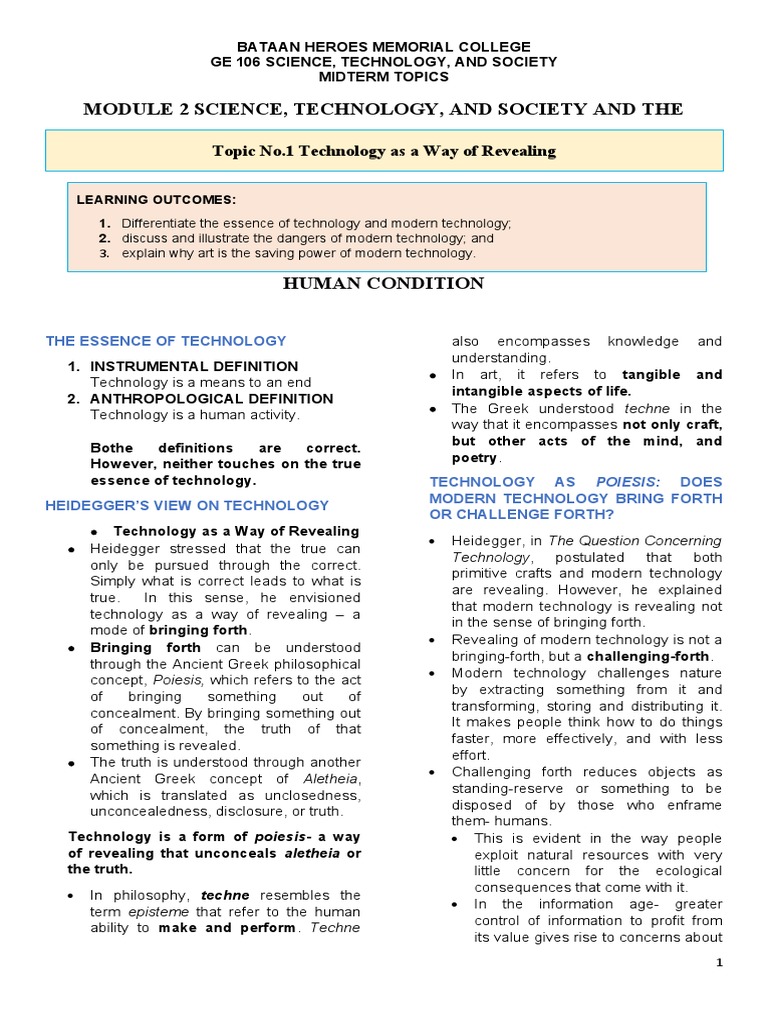 Module 2 Science, Technology, and Society and The: Topic No.1 ...