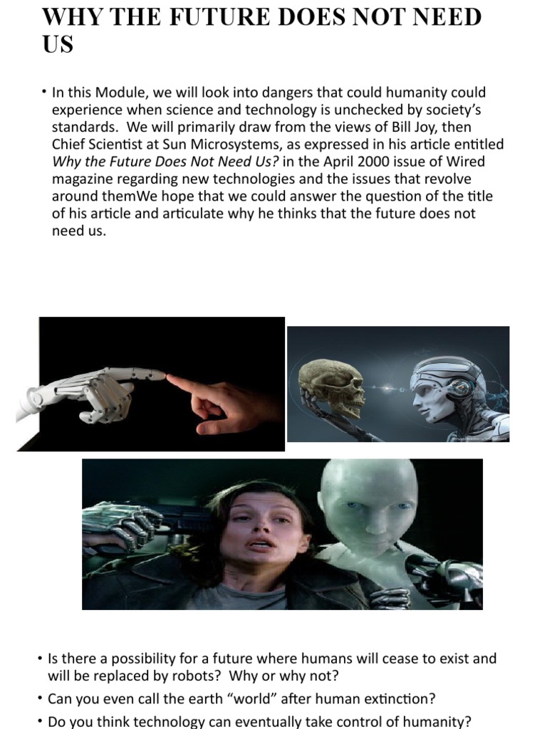Why The Future Does Not Need Us Lecture Note | PDF | Emerging ...