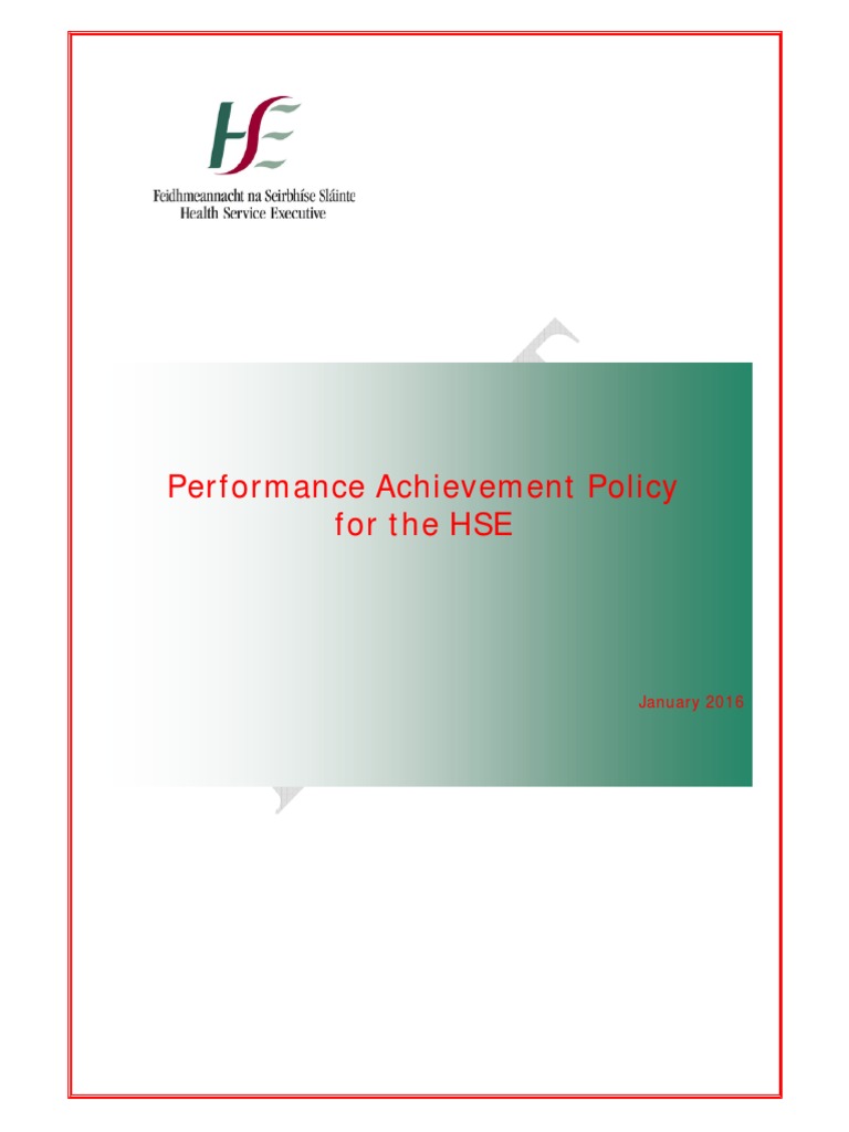 Performance Achievement Policy For The Hse | PDF | Health Care | Goal