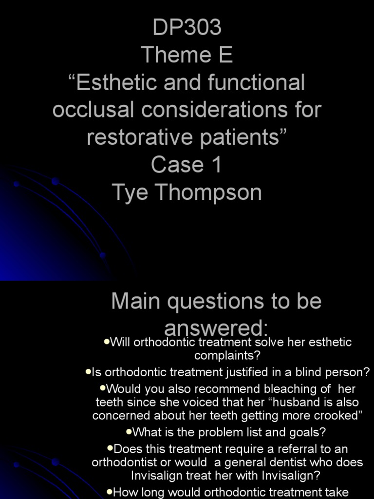 Case Presentation TAT | PDF | Orthodontics | Health Care