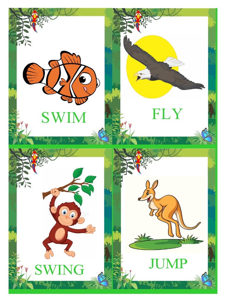 Animal Actions Big Flashcards Flashcards - 105980 | PDF