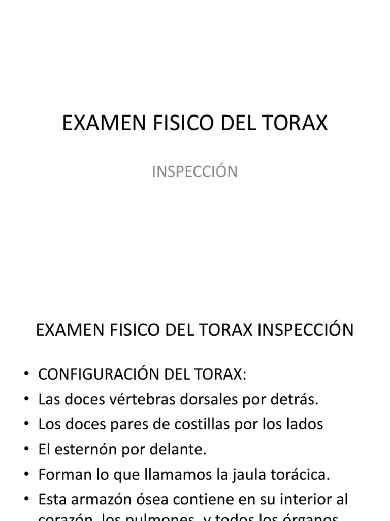 Examen Físico del Tórax: Inspección y Palpación | PDF | Tos ...