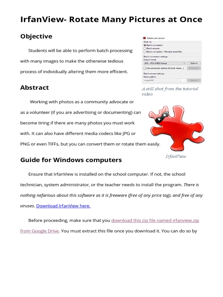 Irfanview Tutorial | PDF