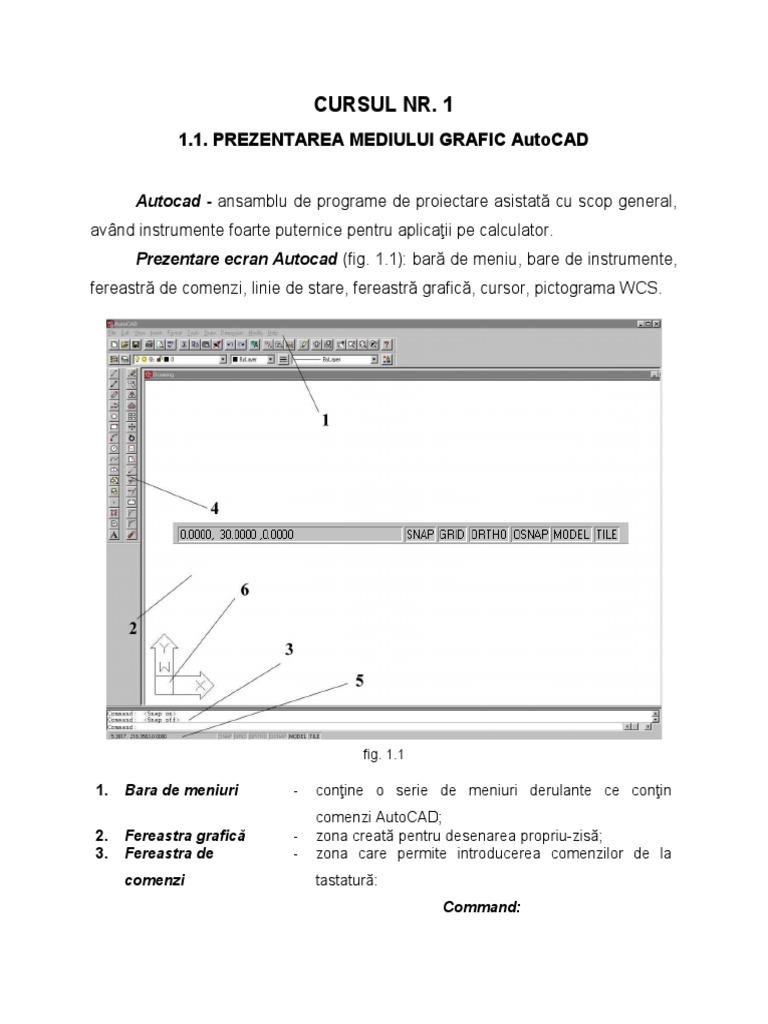 Reprezentarea Mediului Grafic in Autocad - Comenzi de Desenare | PDF