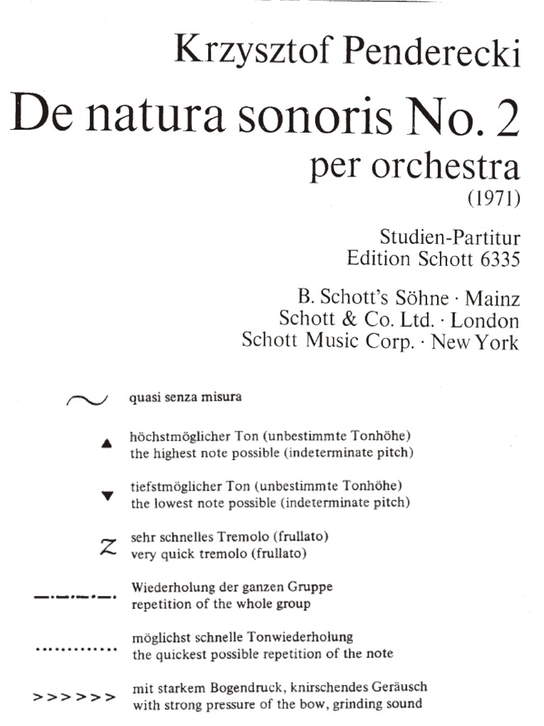 Penderecki - de Natura Sonoris No.2 | PDF