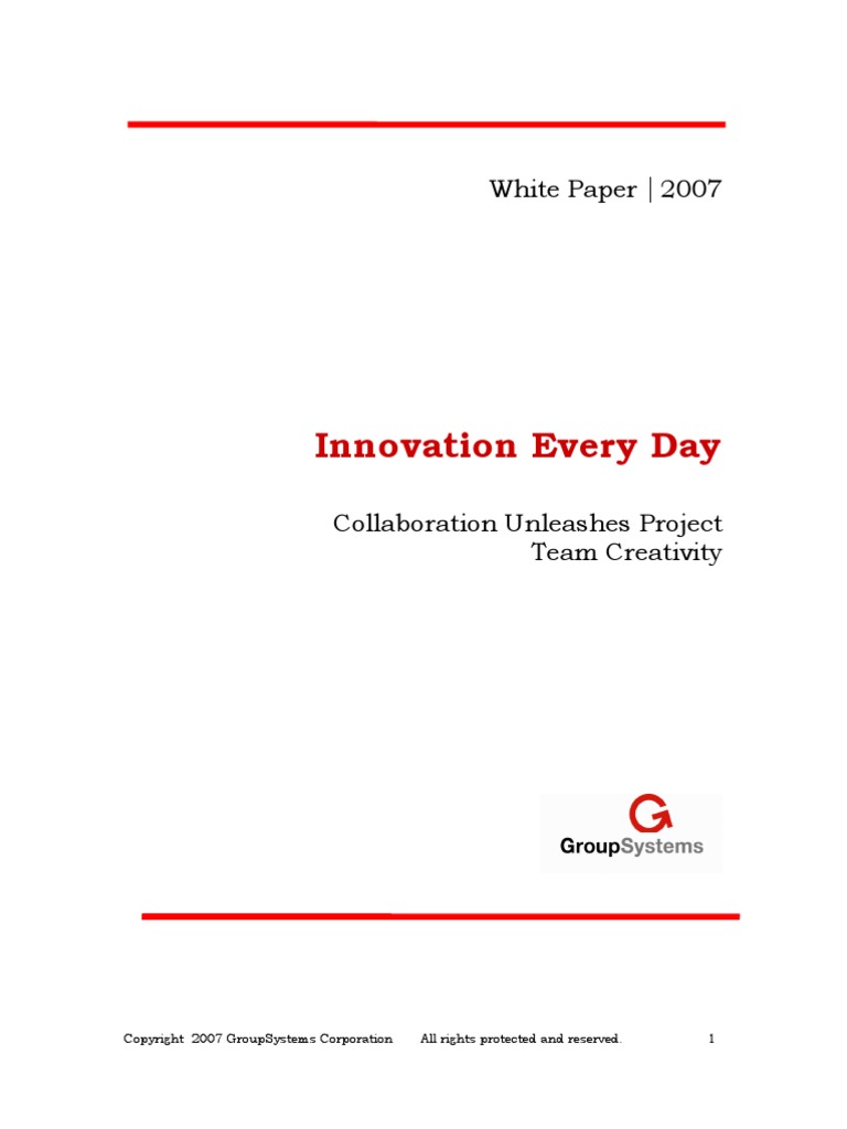Innovation Every Day: White Paper 2007 | PDF | Innovation | Brainstorming