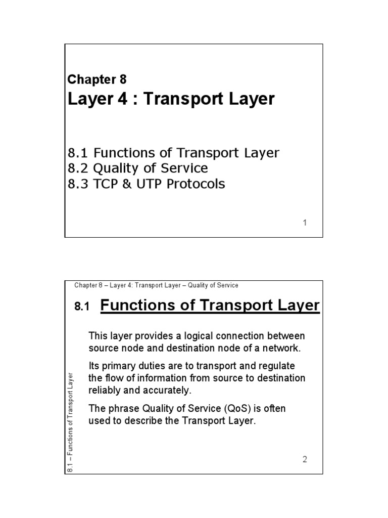 Layer 4: Transport Layer | PDF | Transmission Control Protocol ...