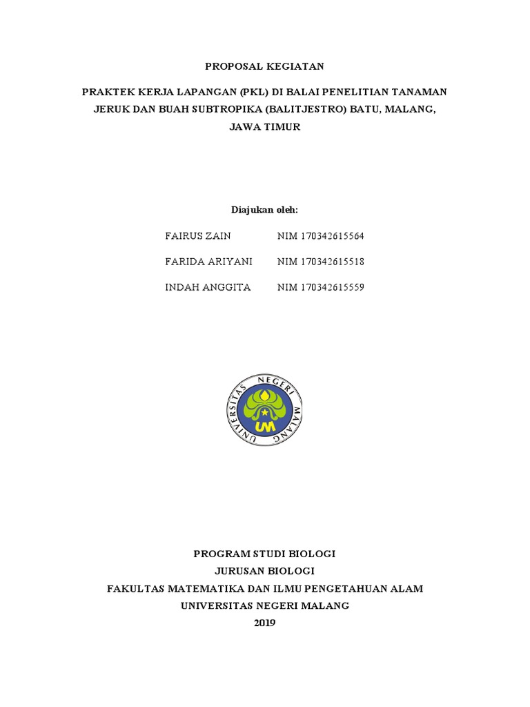 Bismillah Proposal PKL FIX | PDF