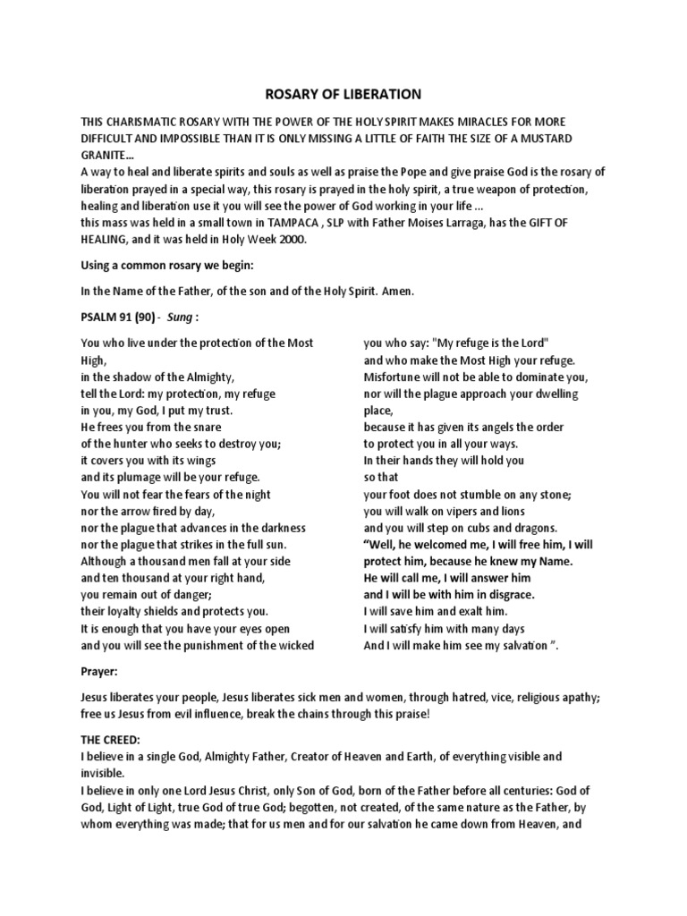 Rosary Of Liberation Pdf God The Father Glory Religion