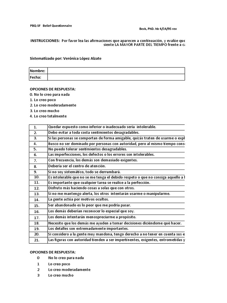 PQB Protocolo y Corrección | PDF