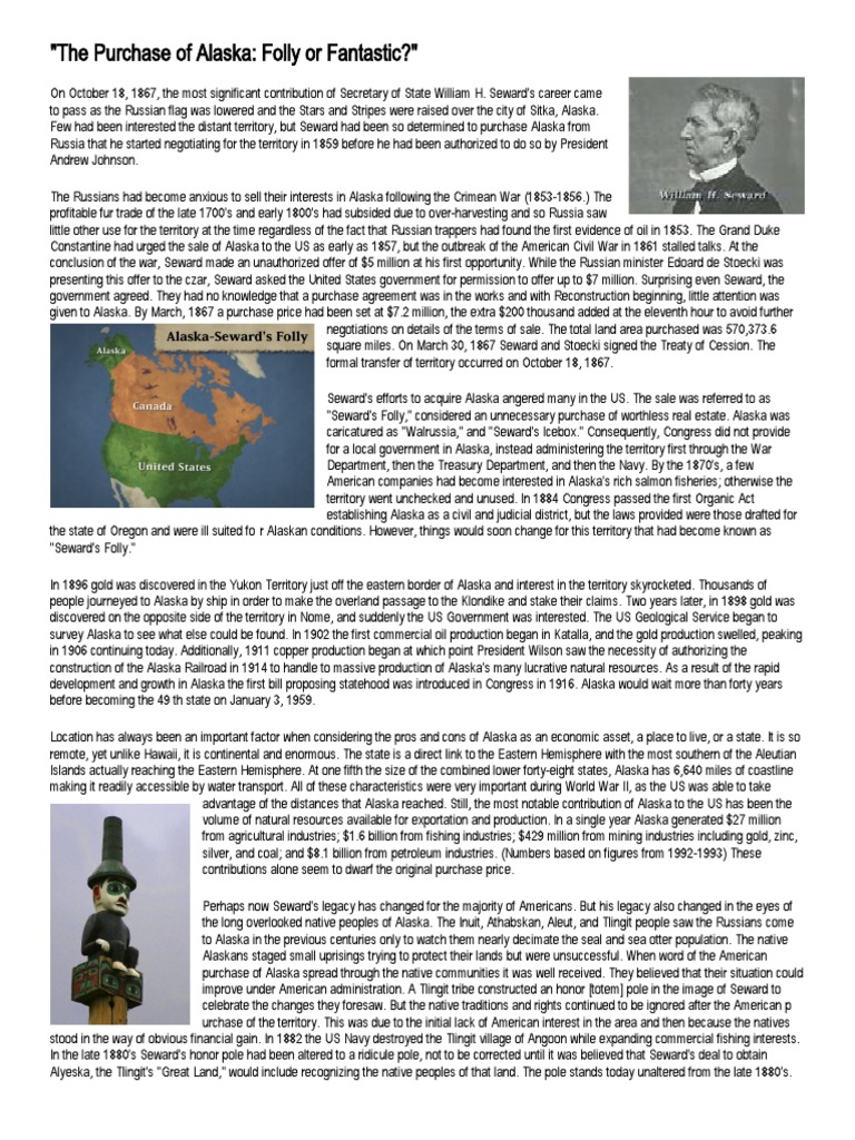 Alaskan Purchase - Reading | PDF | Alaska | The United States