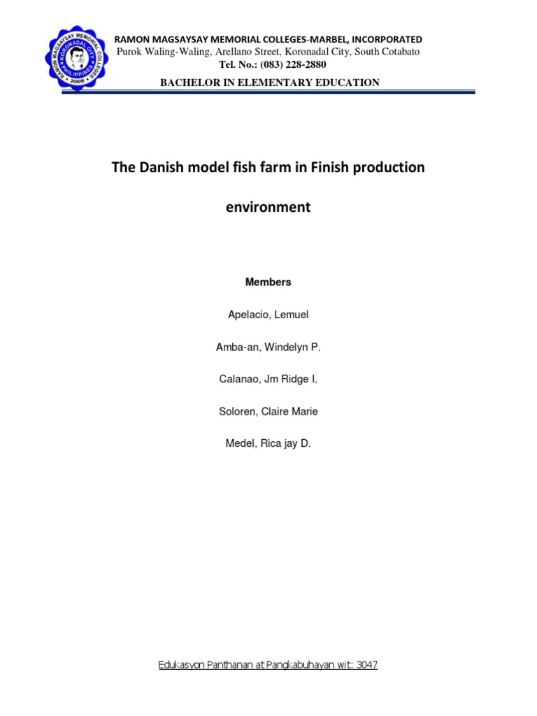 Danish Fish Farm Model in Finnish Conditions | PDF