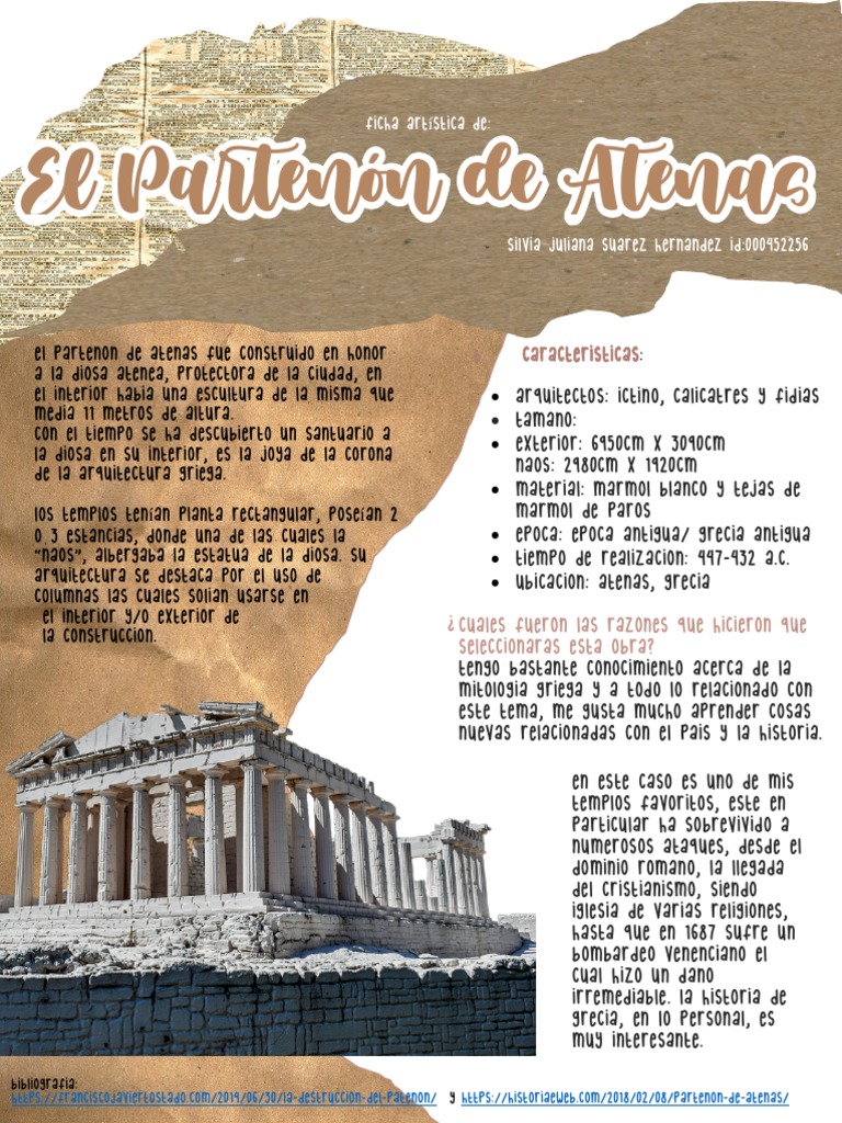 Partenon/ Grecia Ficha Tecnica | PDF | templo | Escultura