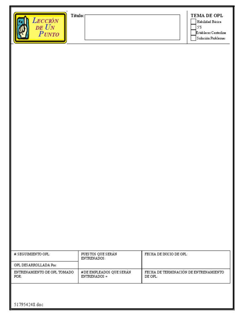 Formato OPL LUP | PDF