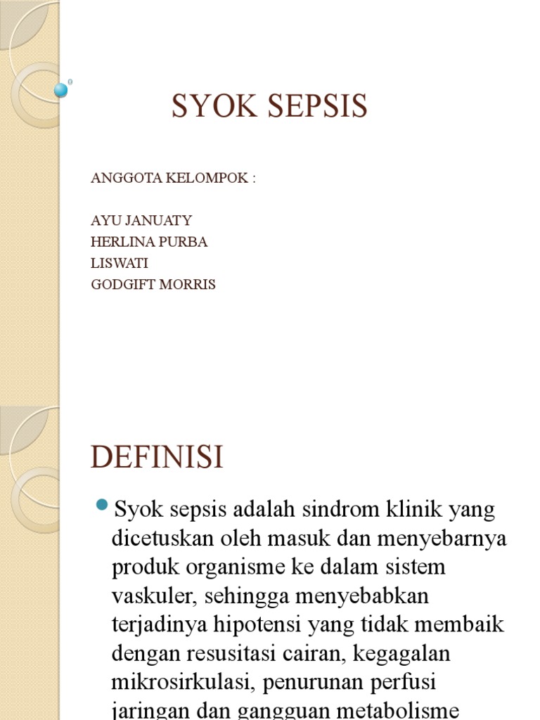 Syok Sepsis PPT-1 | PDF