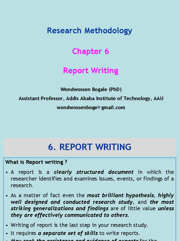 Chapter 6 - Research Methodology - Report Writting | PDF | Sustainable Energy | Energy Development