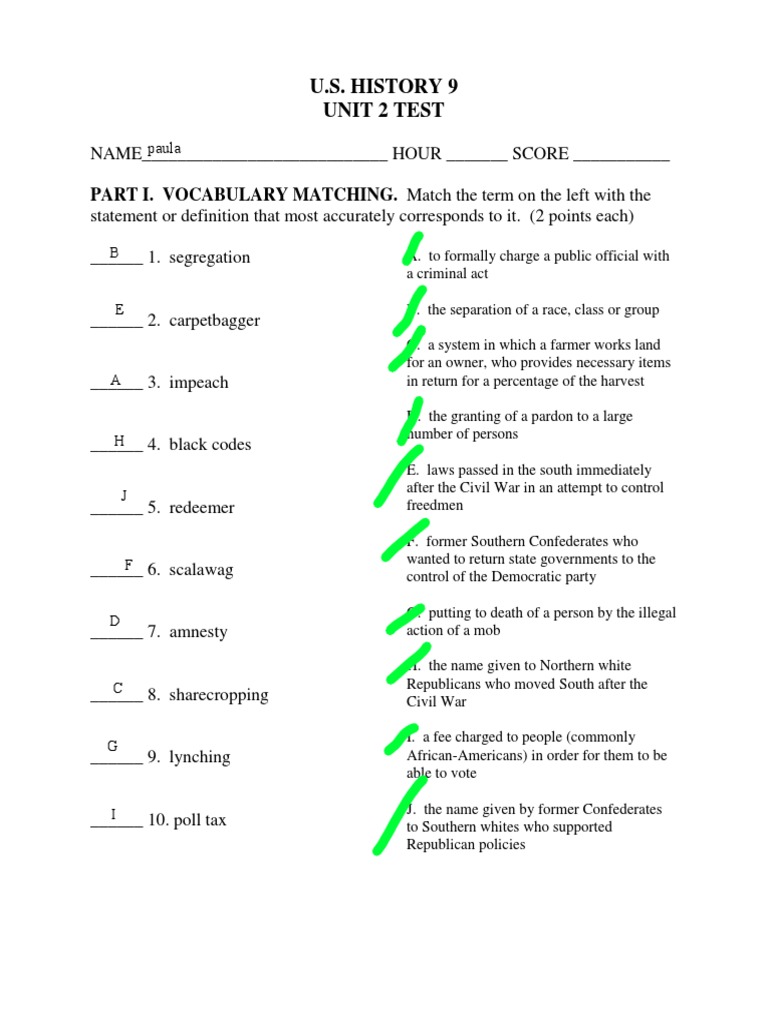Reconstruction Unit Test Guide | PDF | Reconstruction Era | Freedman