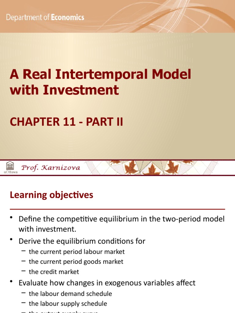 A Real Intertemporal Model With Investment Chapter 11 - Part Ii | PDF ...