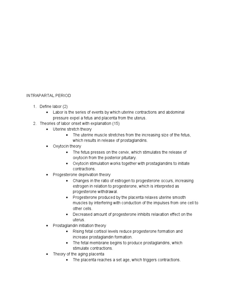 Intrapartal Period | PDF | Childbirth | Uterus