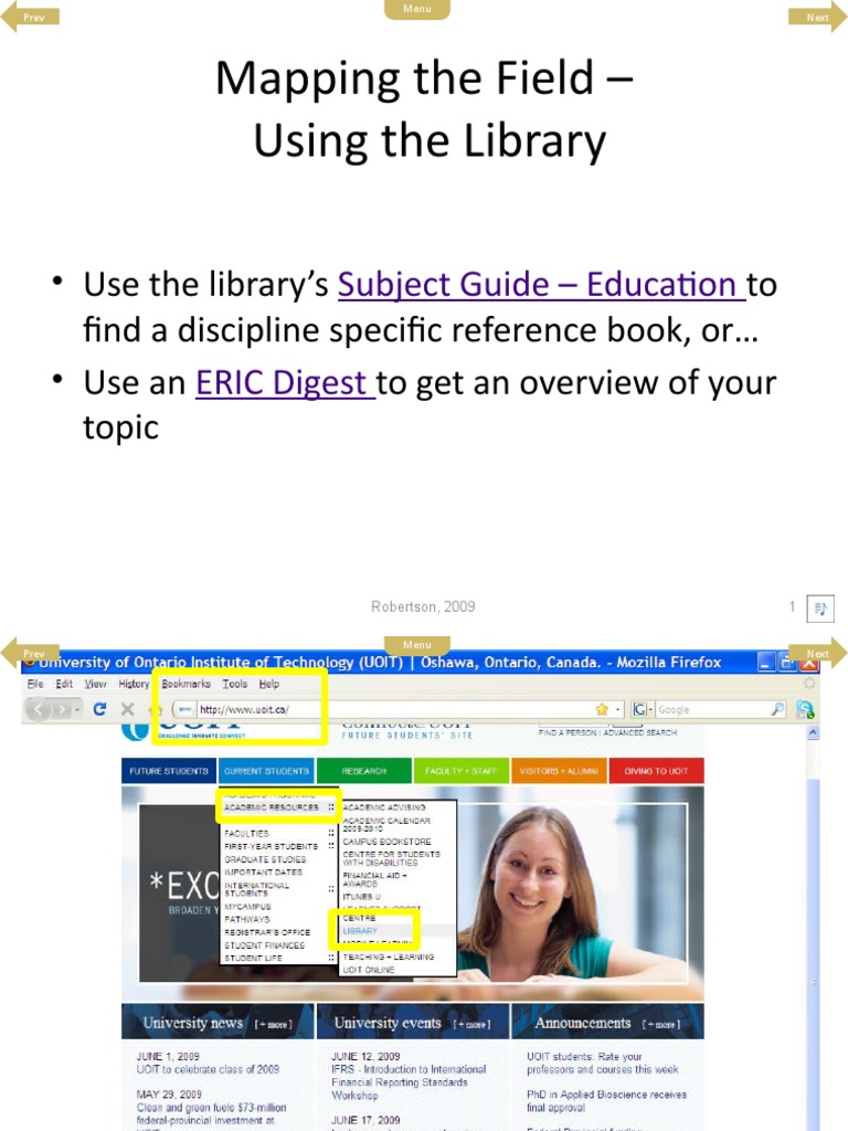 Mapping The Field - Using The Library: Subject Guide - Education ERIC ...