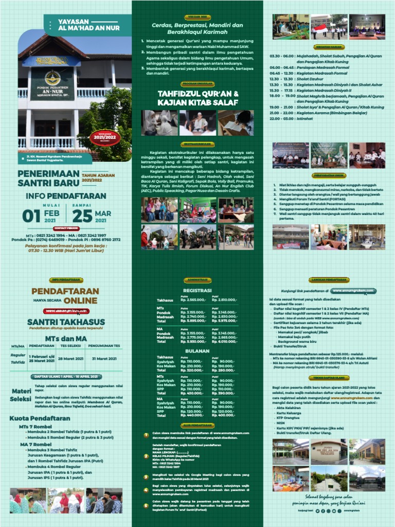 Brosur 2021 MTS Ma Annur-1 | PDF