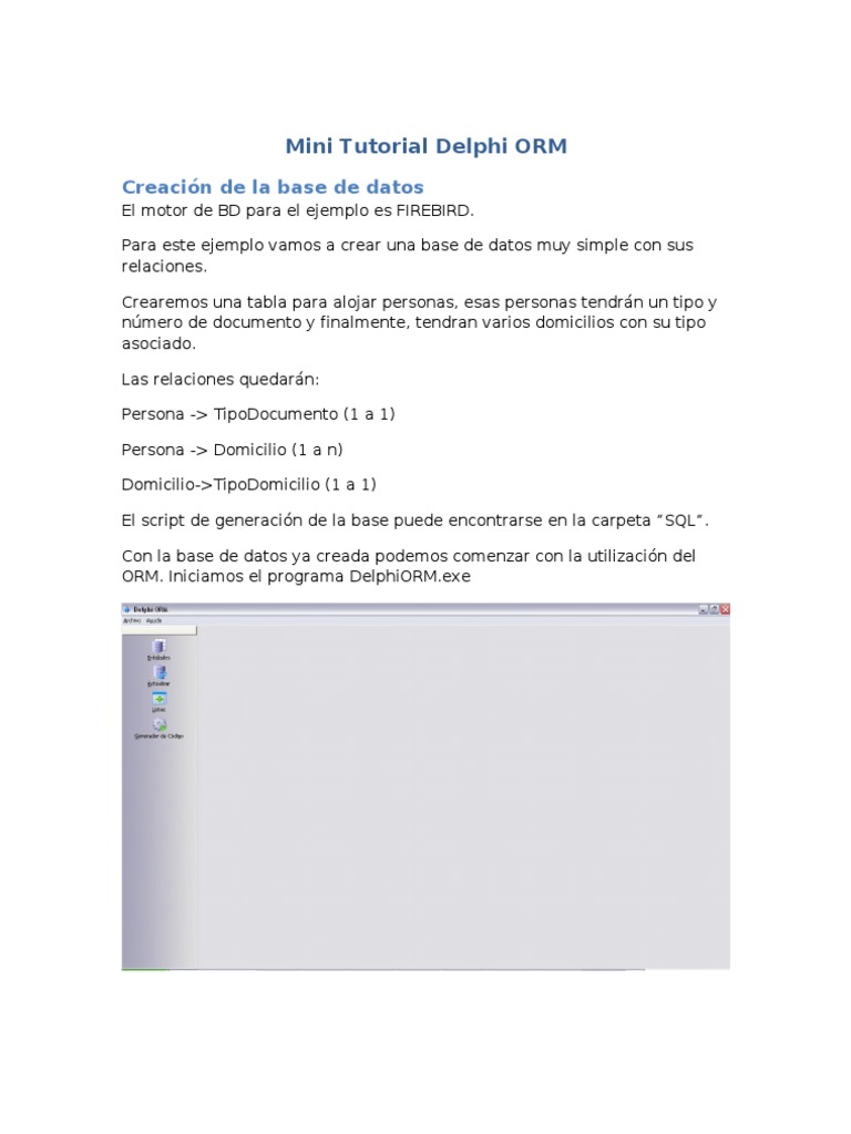Mini Tutorial Delphi ORM | PDF | Mapeo Relacional de Objetos | SQL