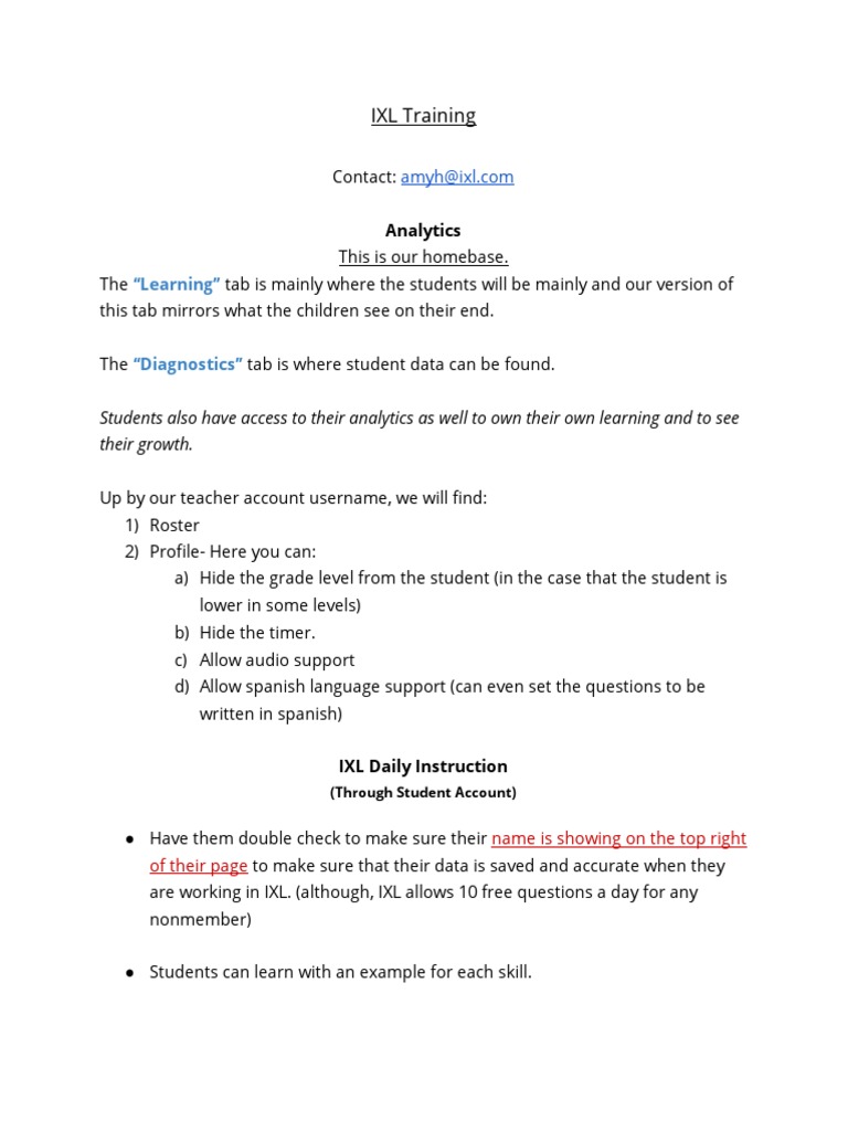 Ixl Training Notes | PDF | Sat | Pedagogy