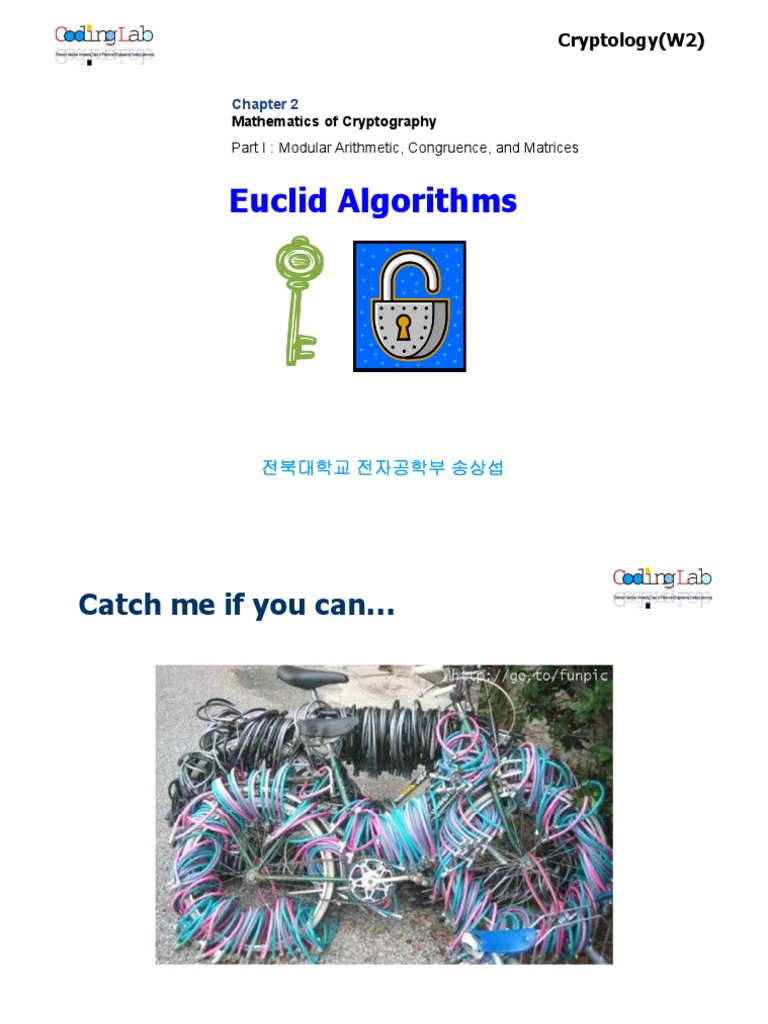 Euclid Algorithms: Cryptology (W2) | Download Free PDF | Cryptography | Encryption