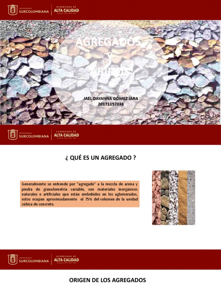 Agregados y Áridos | PDF | Roca (geología) | Minerales