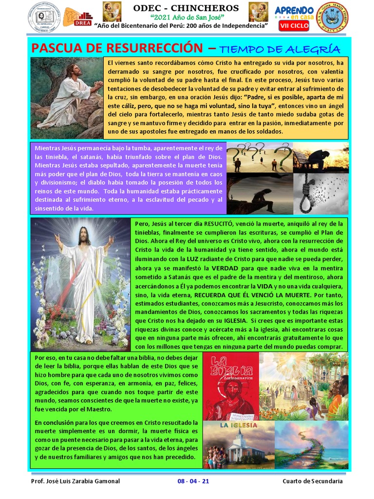 Reflexiones de Pascua para Estudiantes | PDF | La resurrección de Jesús ...