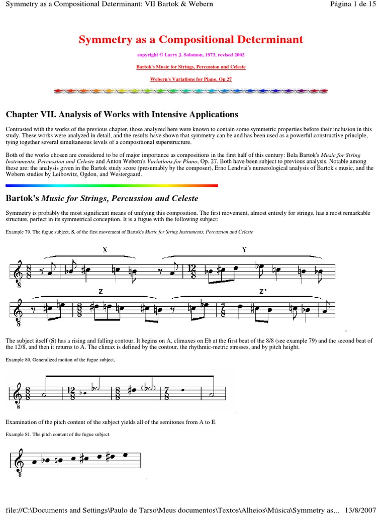 Symmetry As A Compositional Determinant (SOLOMON 2002) | PDF | Interval ...