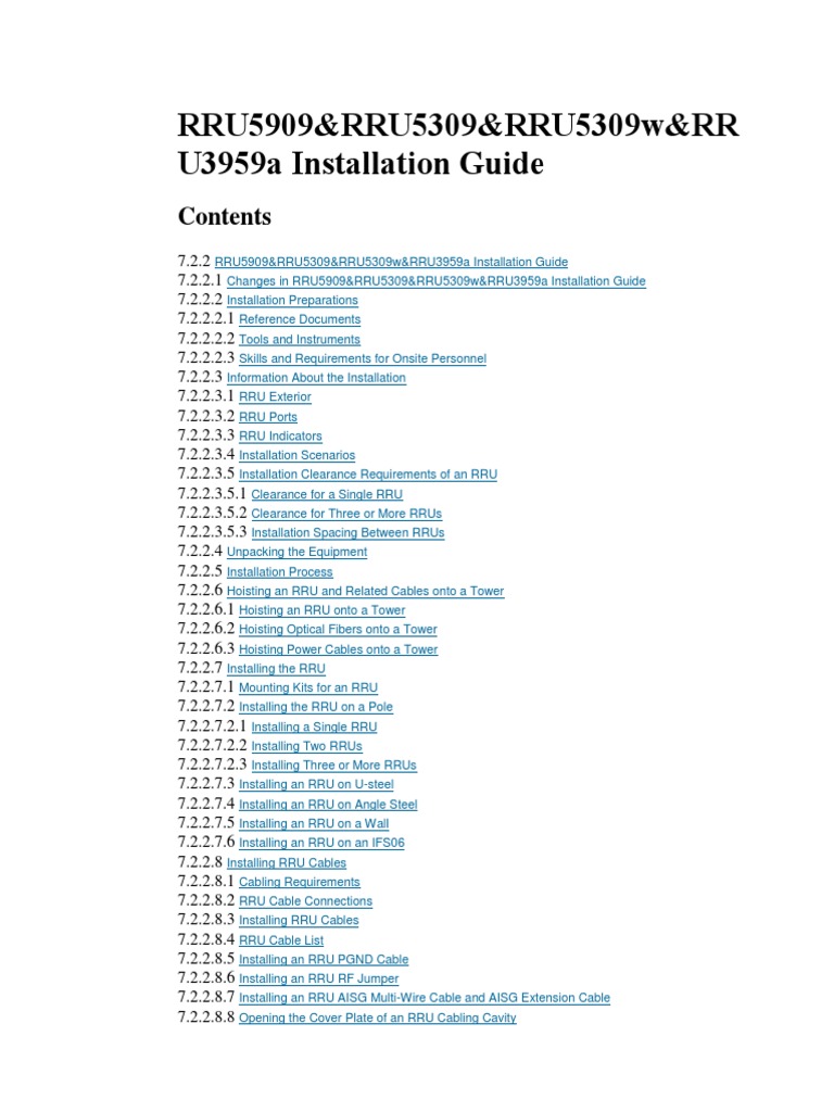 Huawei Rru5909 | PDF | Optical Fiber | Electrical Connector