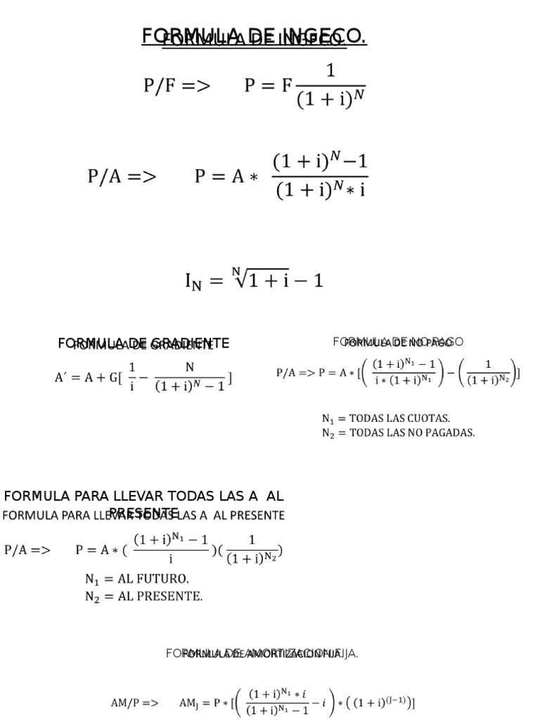Formulas Ingeco | PDF