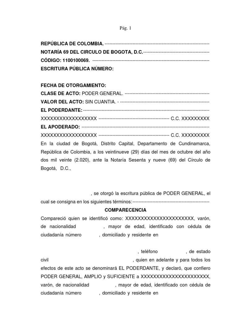 Plantilla Poder General | PDF | Justicia | Crimen y violencia