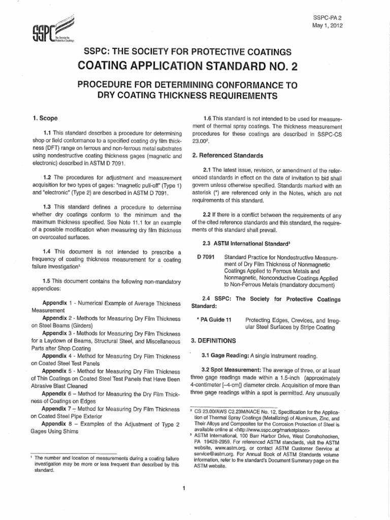 Sspc-Pa 2 DFT Procedure 2012 | PDF