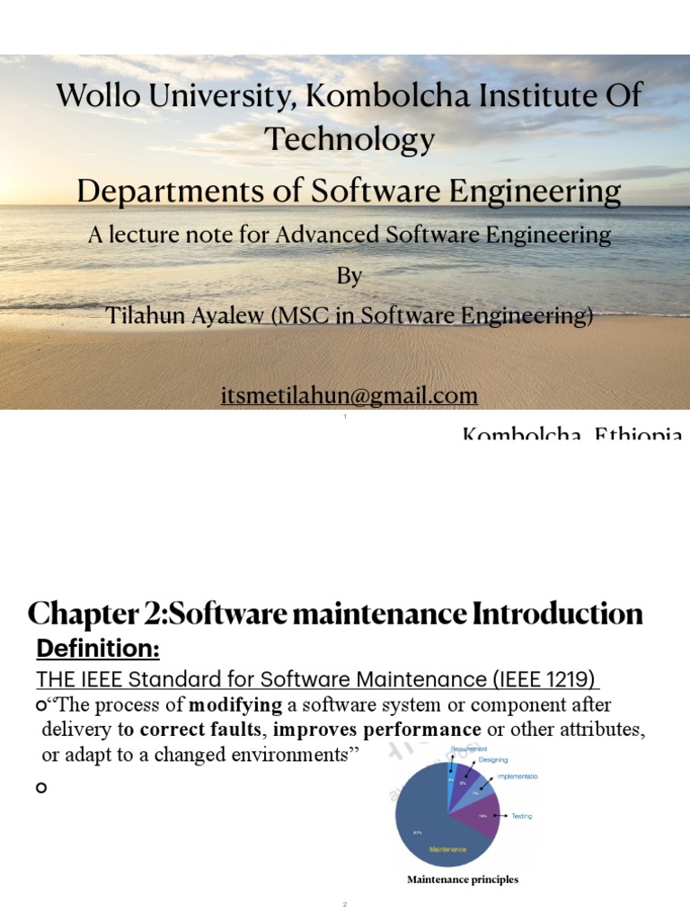 Wollo University, Kombolcha Institute of Technology Departments of Software Engineering | PDF ...