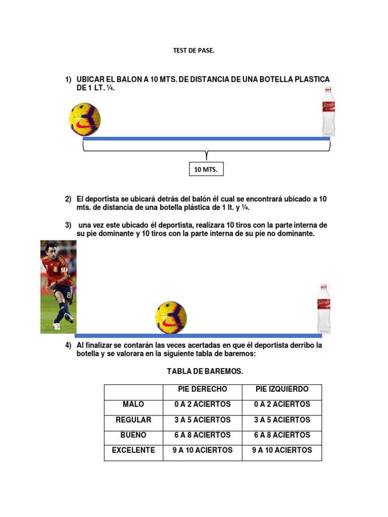 Test de Pase para Fútbol Infantil | PDF