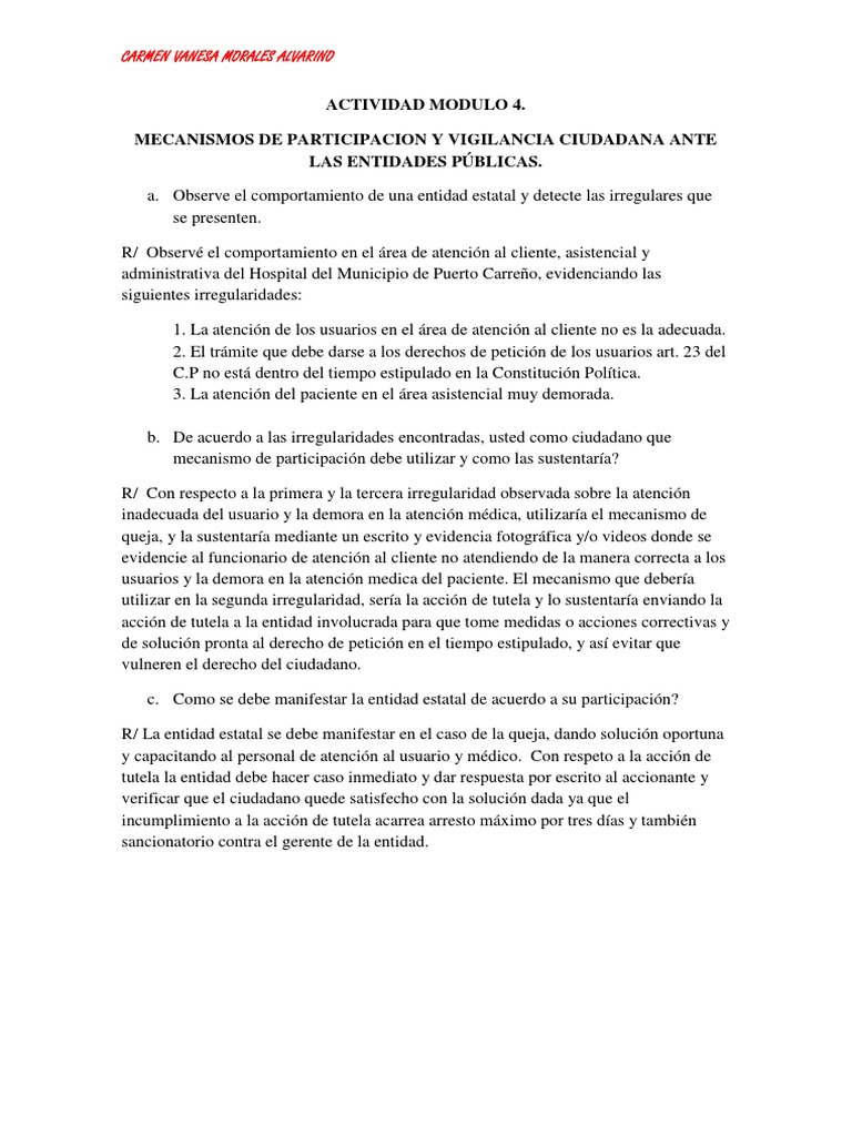 Actividad Modulo 4 | PDF